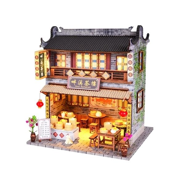 Maquette restaurant chinois miniature lumineux à construire